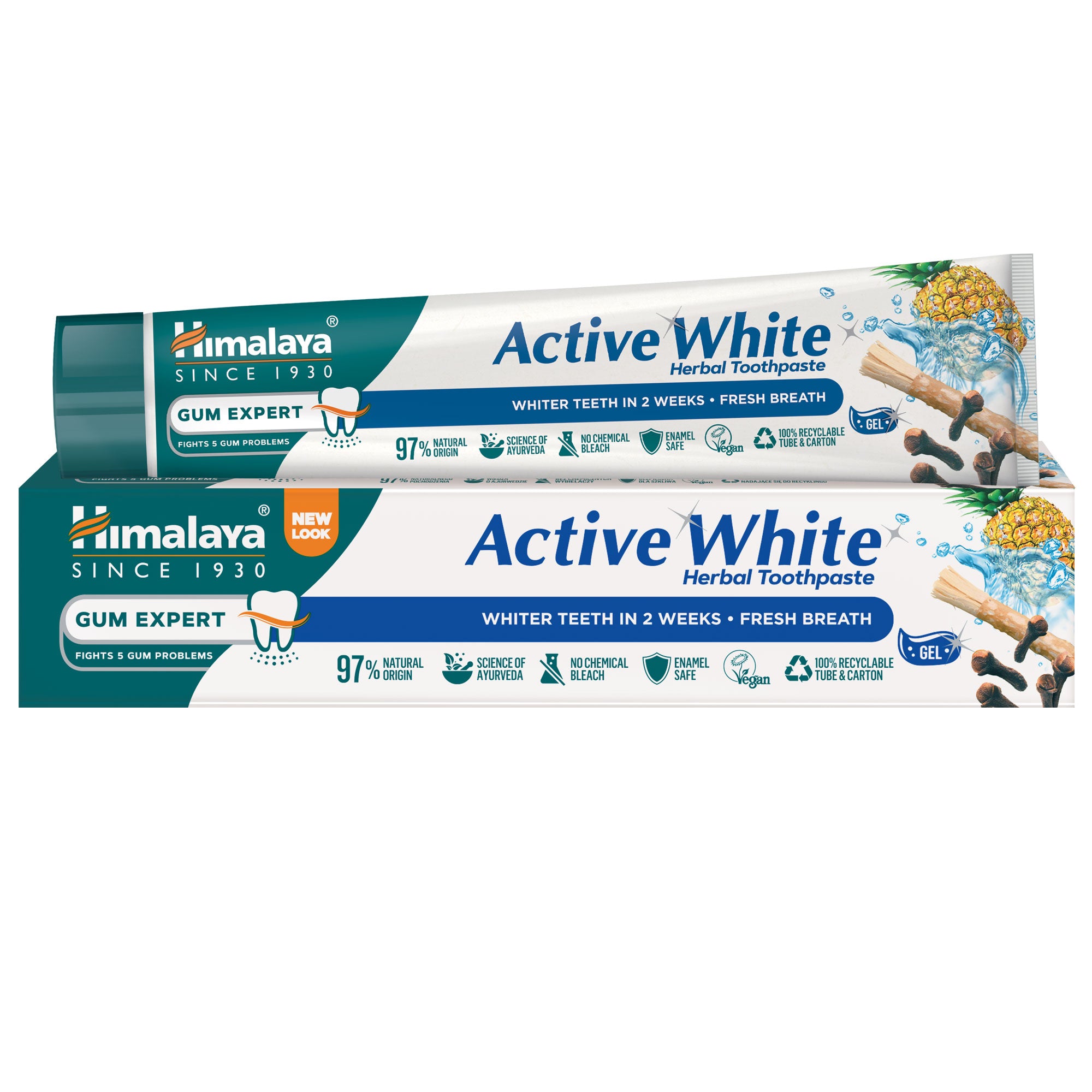 Himalaya Gum Expert Herbal Toothpaste - Active White Fresh Gel - 75 ml ...
