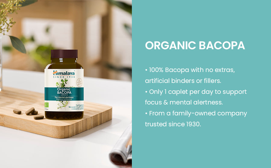 Buy Himalaya Organic Bacopa (Brahmi) 60 Caplets - For Mental Alertness ...