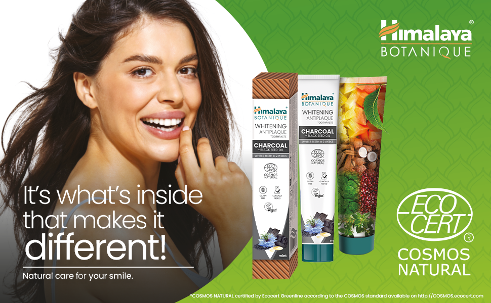 Himalaya Botanique Whitening Antiplaque Toothpaste Charcoal + Black Se ...